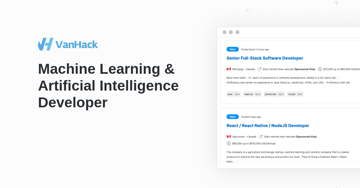 Machine Learning & Artificial Intelligence Developer - VanHack